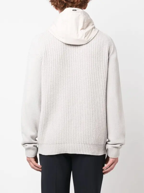 Herno Long-sleeve Wool Hooded Jumper