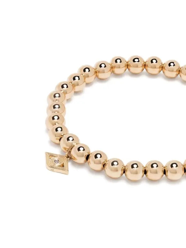 SYDNEY EVAN 14kt Yellow Evil Eye Diamond Charm Bracelet