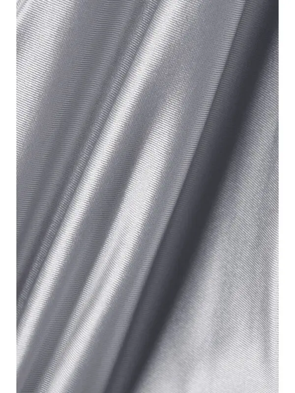 Good American Gathered Stretch-satin Halterneck Bikini Top