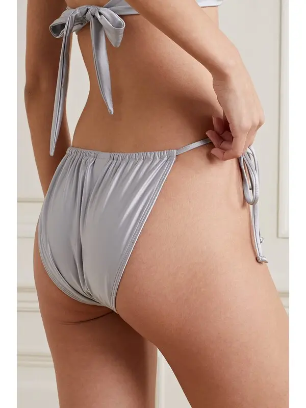 Good American Gathered Stretch-satin Bikini Briefs