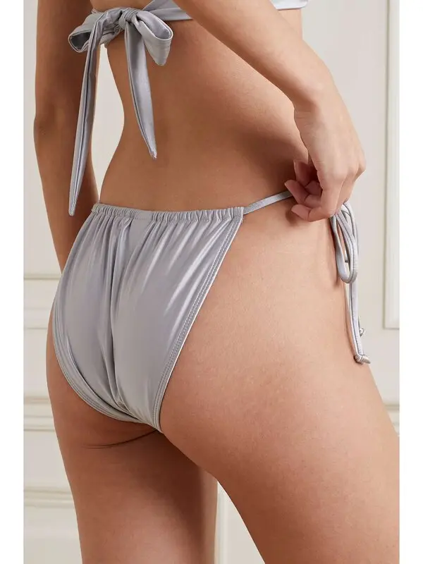 Good American Gathered Stretch-satin Bikini Briefs