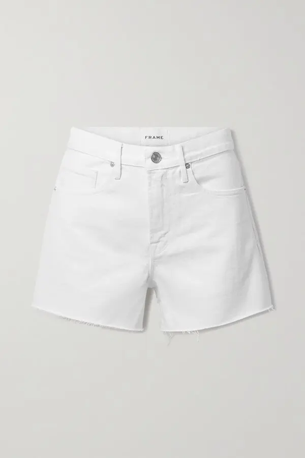 FRAME Le Brigitte Denim Shorts - White