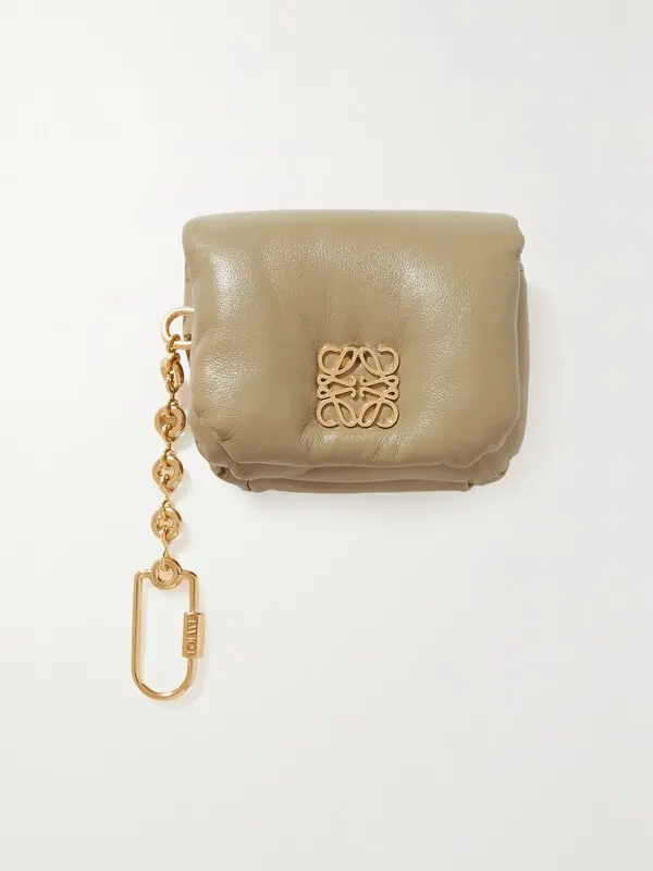 Loewe Puffer Goya Embellished Padded Leather Down Airpods Case