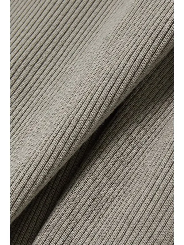 Rick Owens Cutout Ribbed Wool Top - Gray