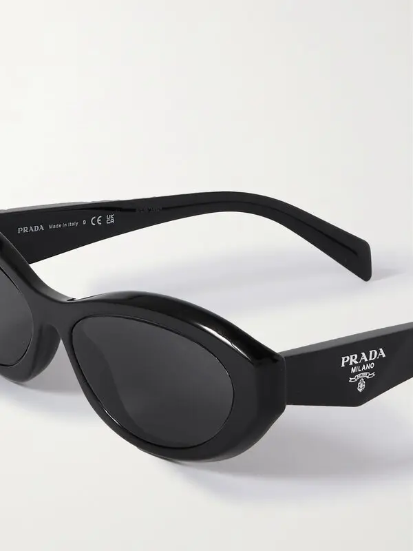 Prada Oval-frame Sunglasses - Black