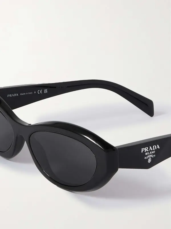 Prada Oval-frame Sunglasses - Black