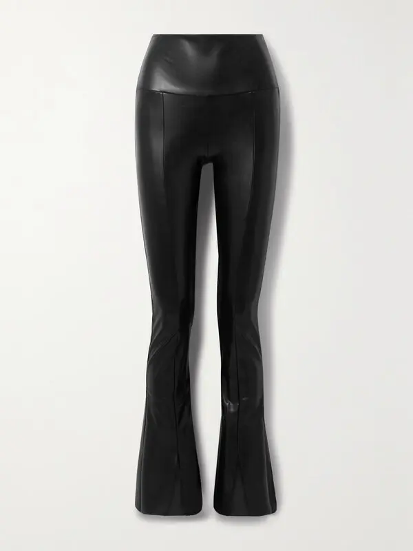Norma Kamali Spat Vegan Material Flared Leggings - Black