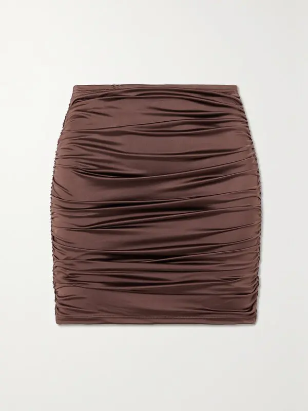 Good American Ruched Mini Skirt