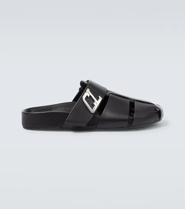 CHRISTIAN LOUBOUTIN Abubizz Leather Slippers - Black