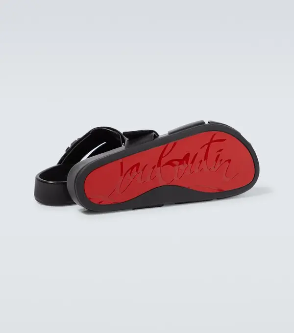 CHRISTIAN LOUBOUTIN Abubizz Leather Slippers - Black
