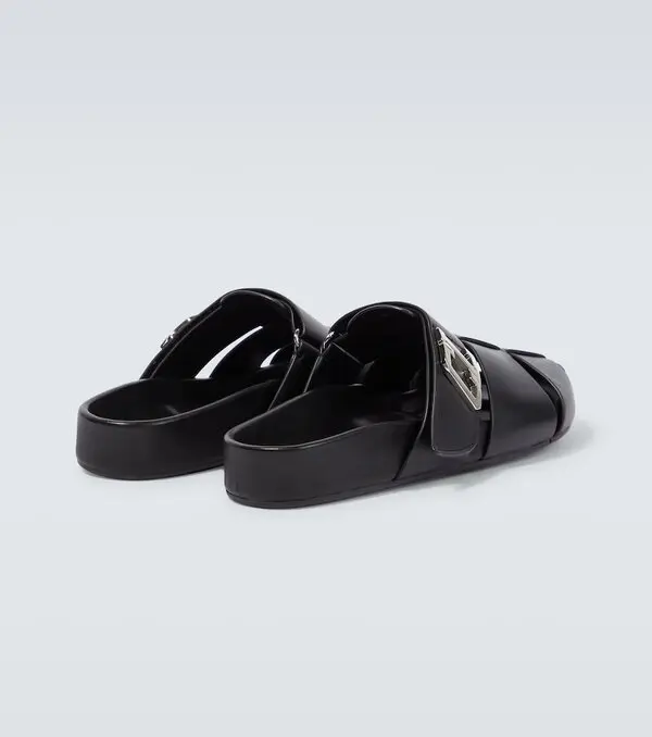 CHRISTIAN LOUBOUTIN Abubizz Leather Slippers - Black