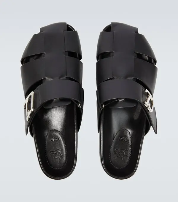 CHRISTIAN LOUBOUTIN Abubizz Leather Slippers - Black