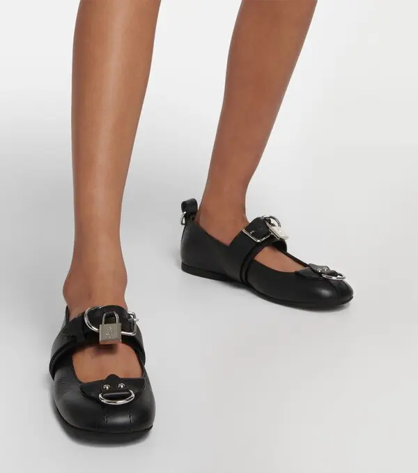 JW Anderson Lock Leather Ballet Flats