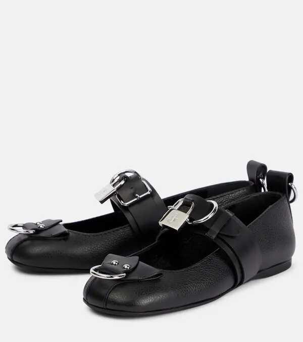 JW Anderson Lock Leather Ballet Flats