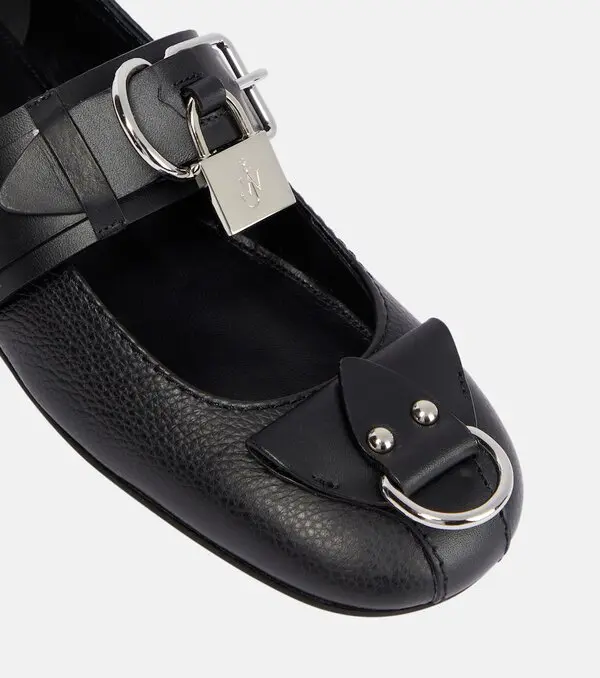 JW Anderson Lock Leather Ballet Flats