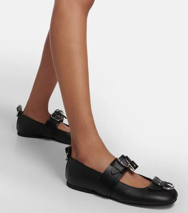 JW Anderson Lock Leather Ballet Flats