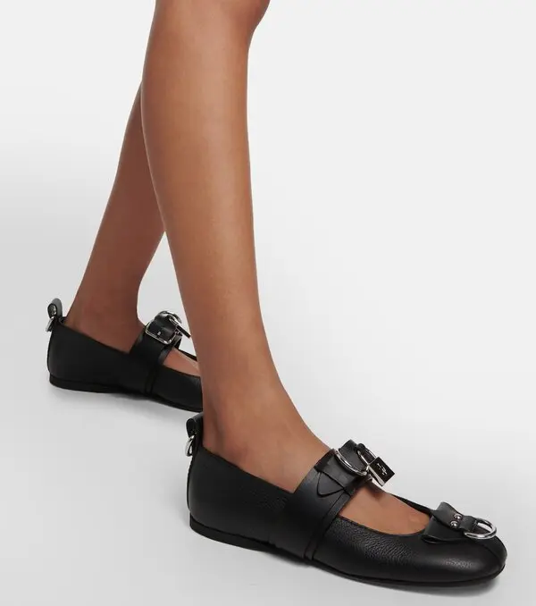 JW Anderson Lock Leather Ballet Flats