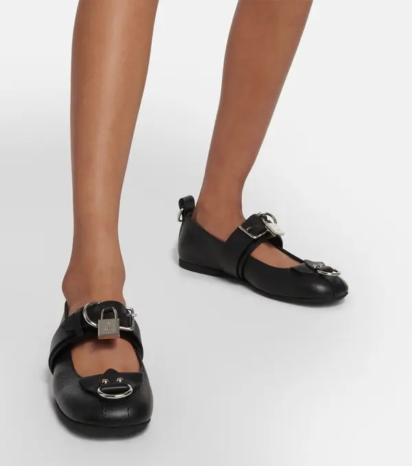 JW Anderson Lock Leather Ballet Flats