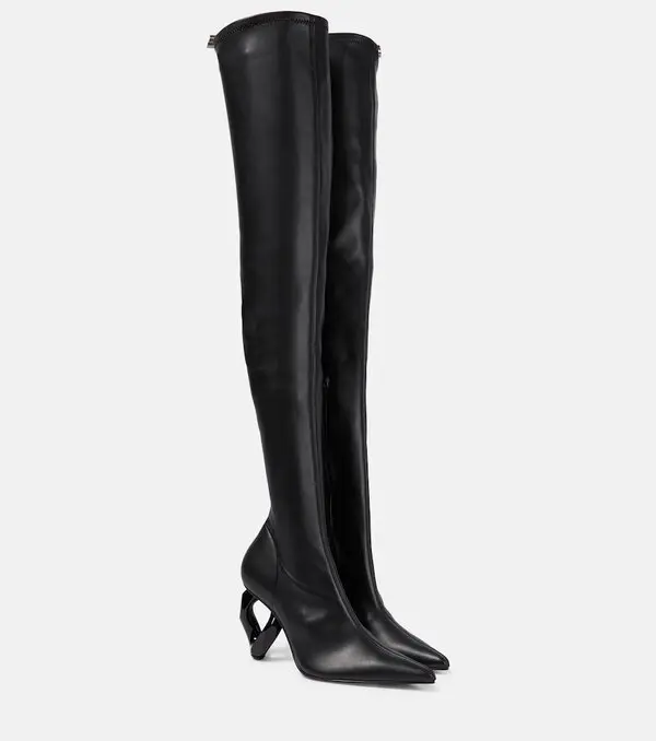 JW Anderson Over-the-knee Chain Detail Leather Boots