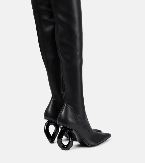 JW Anderson Over-the-knee Chain Detail Leather Boots