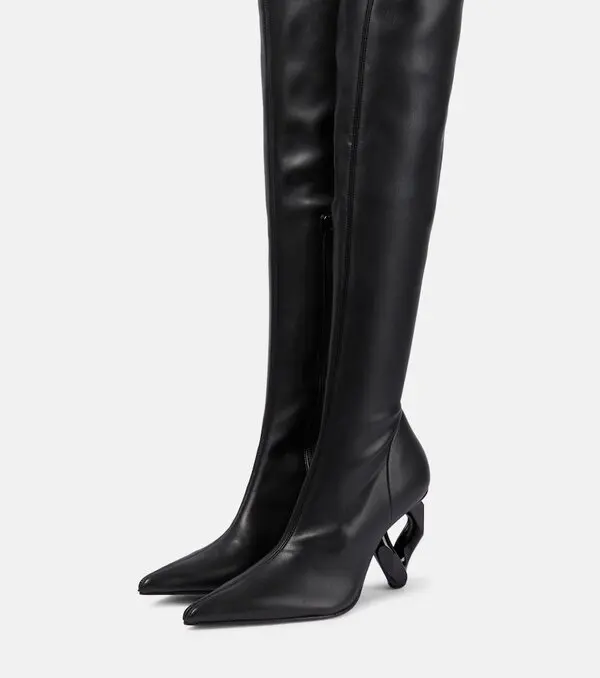 JW Anderson Over-the-knee Chain Detail Leather Boots