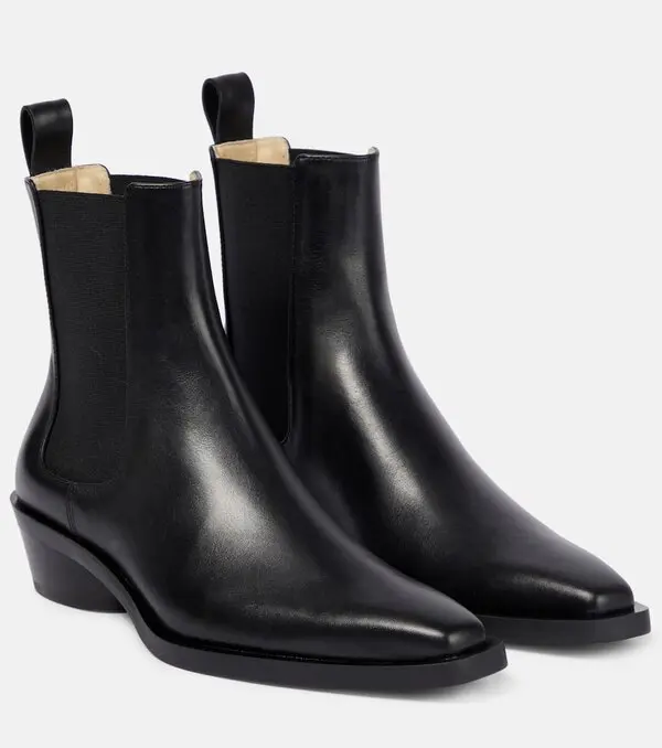 Proenza Schouler Bronco Leather Ankle Boots - Black