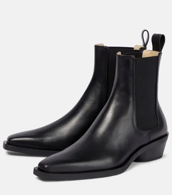 Proenza Schouler Bronco Leather Ankle Boots - Black