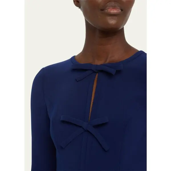Carolina Herrera Triple Bow Keyhole Gown