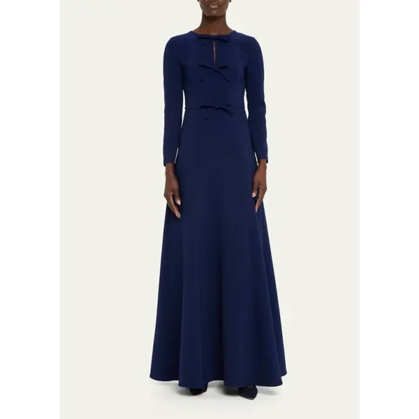Carolina Herrera Triple Bow Keyhole Gown