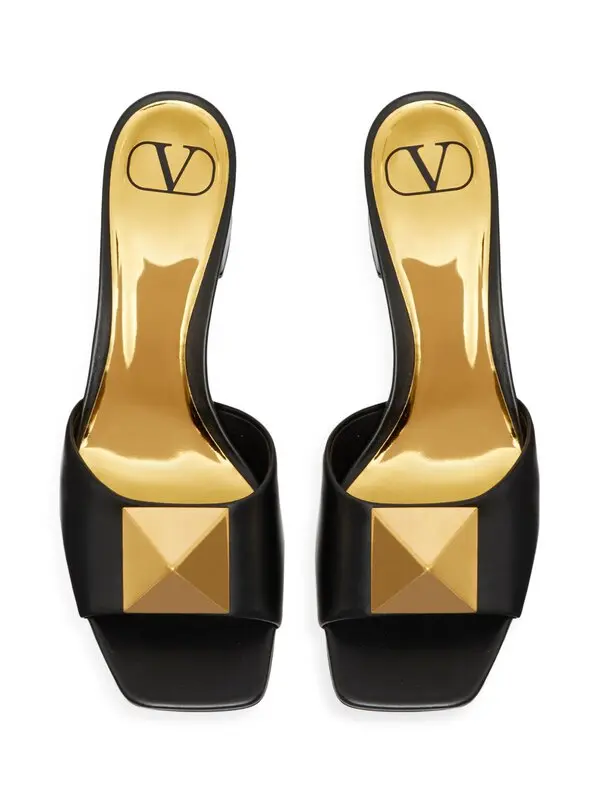 Valentino Garavani One Stud Calfskin Slide Sandal 60mm
