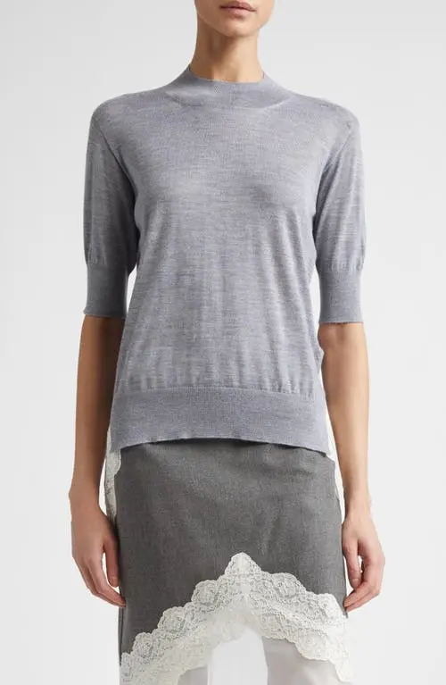JIL SANDER Seamless Short Sleeve Sweater - Pebble