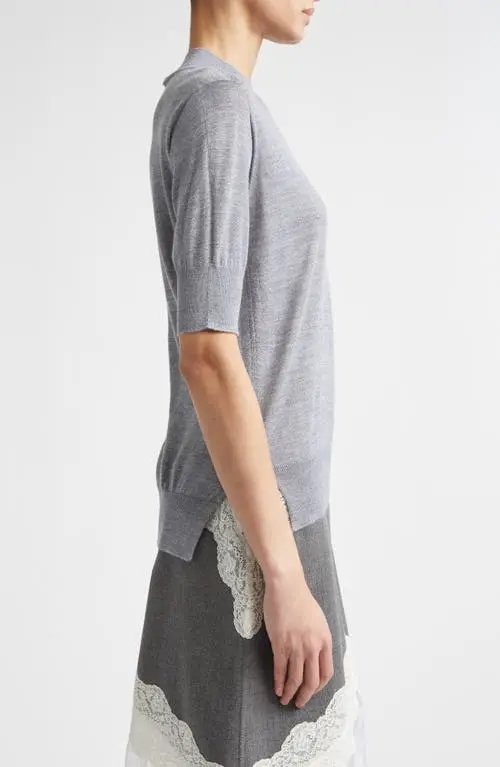 JIL SANDER Seamless Short Sleeve Sweater - Pebble