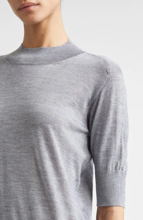 JIL SANDER Seamless Short Sleeve Sweater - Pebble