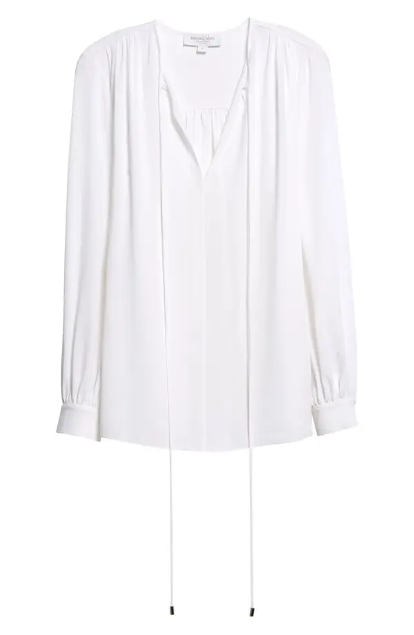 Michael Kors Split-neck Silk Blouse