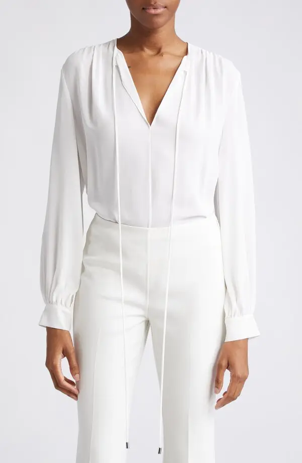 Michael Kors Split-neck Silk Blouse
