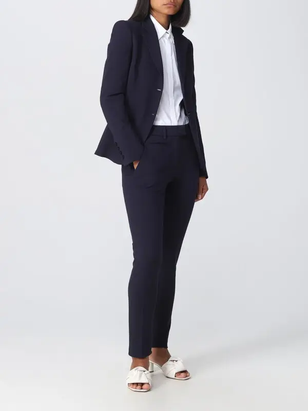 DONDUP Tailored Viscose Blend Trousers - Blue