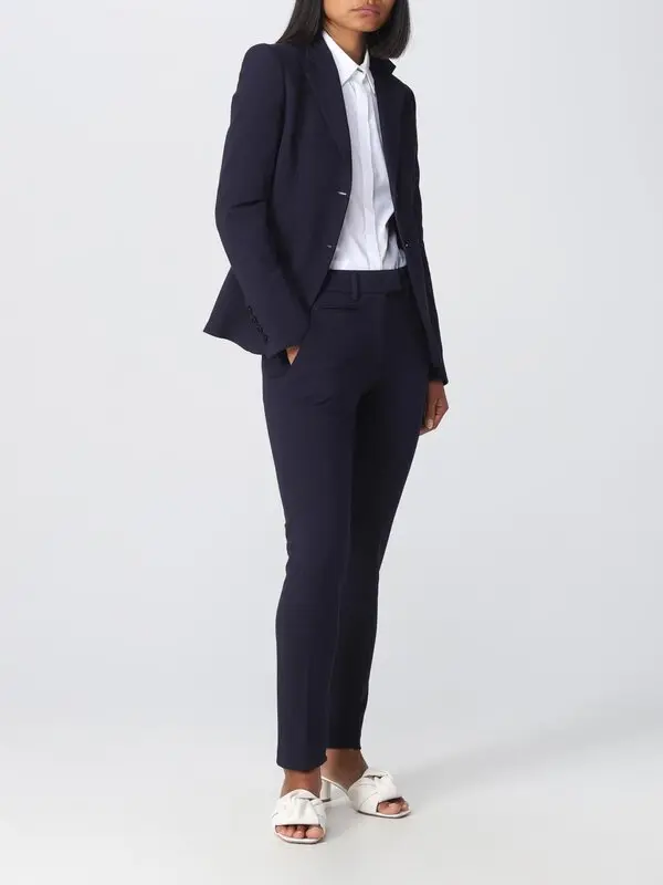 DONDUP Tailored Viscose Blend Trousers - Blue