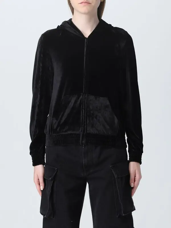 Balenciaga Velvet Zip-up Sweatshirt