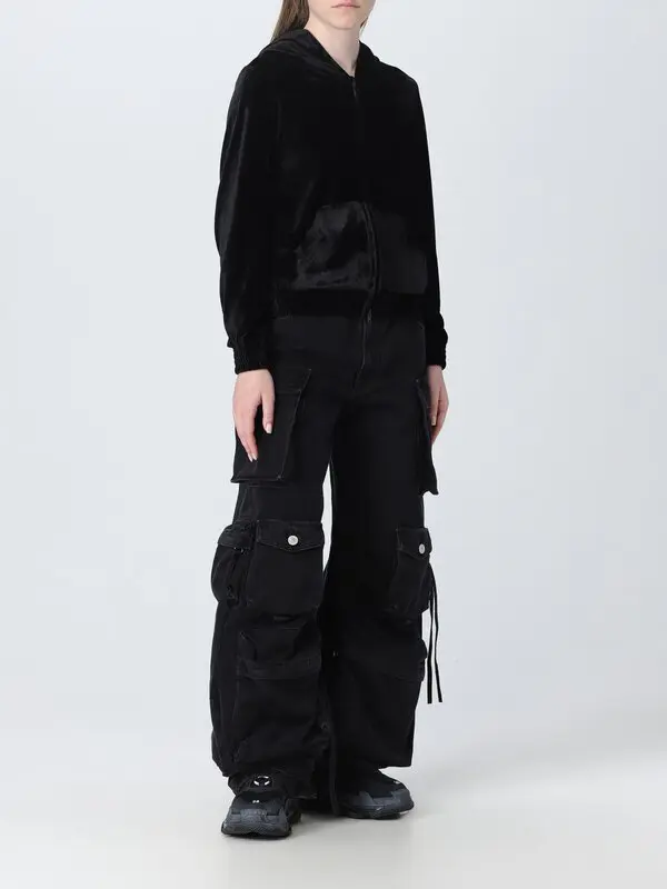 Balenciaga Velvet Zip-up Sweatshirt