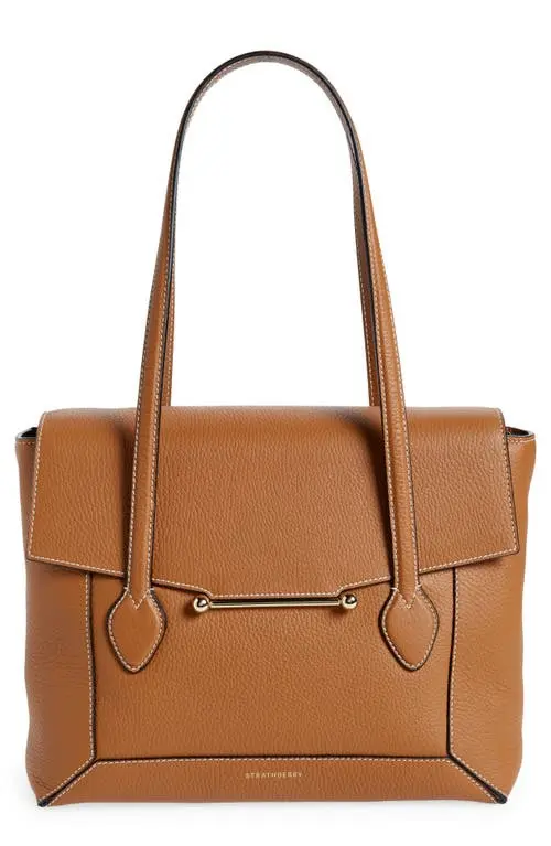 Strathberry Mosaic Leather Tote - Tan/vanilla
