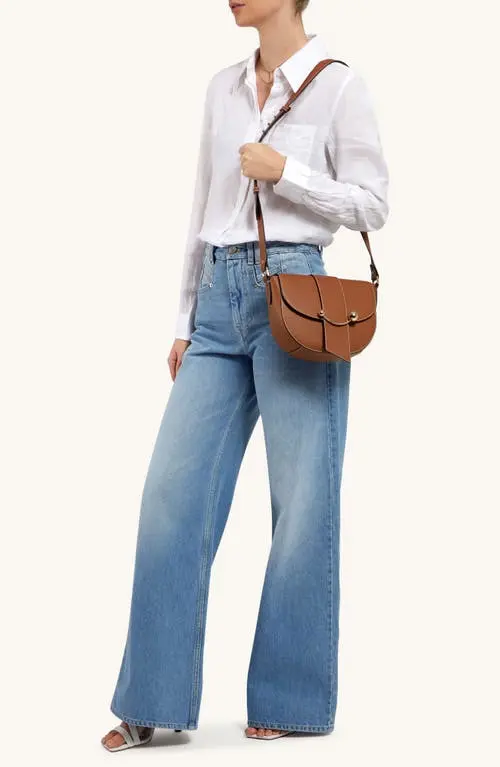 Strathberry Crescent Saddle Leather Crossbody Bag