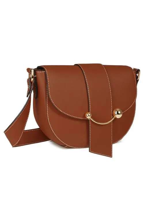 Strathberry Crescent Saddle Leather Crossbody Bag