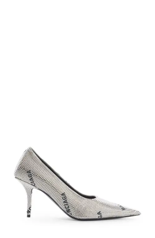 Balenciaga Square Knife Crystal Embellished Pointed Toe Pumps