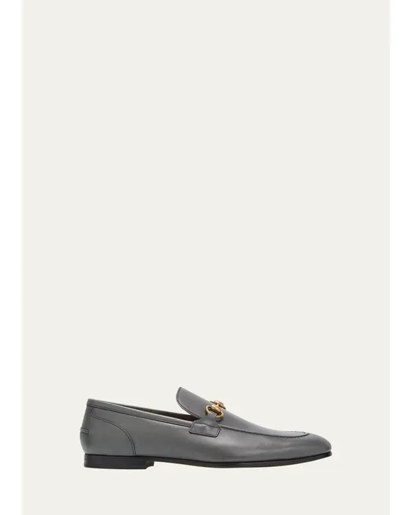 Gucci Jordaan Leather Loafers - Graphite Grey