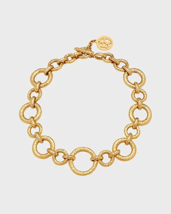 BEN-AMUN Hammered Chain Necklace - Gold