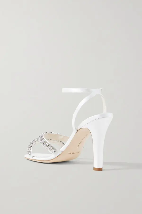 Manolo Blahnik Vedada 105 Crystal-embellished Satin Sandals