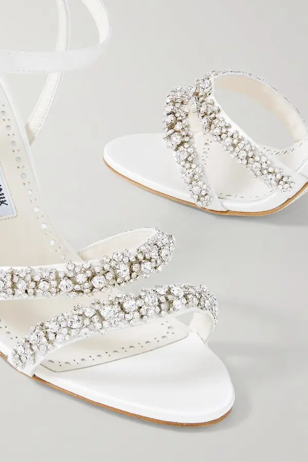 Manolo Blahnik Vedada 105 Crystal-embellished Satin Sandals