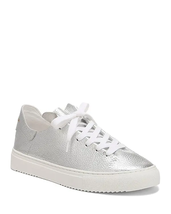 Sam Edelman Poppy Lace Up Sneakers - Silver Leather
