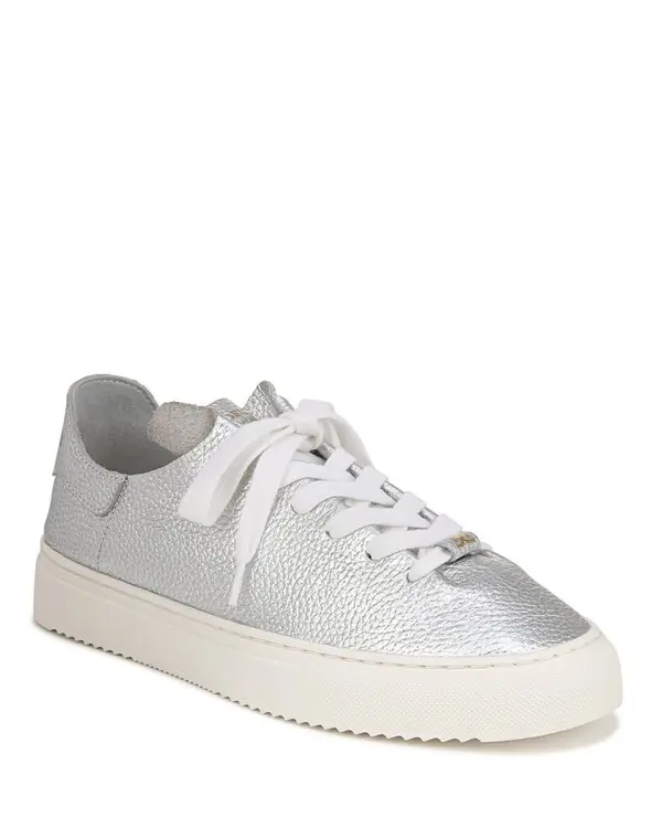Sam Edelman Poppy Lace Up Sneakers - Silver Leather