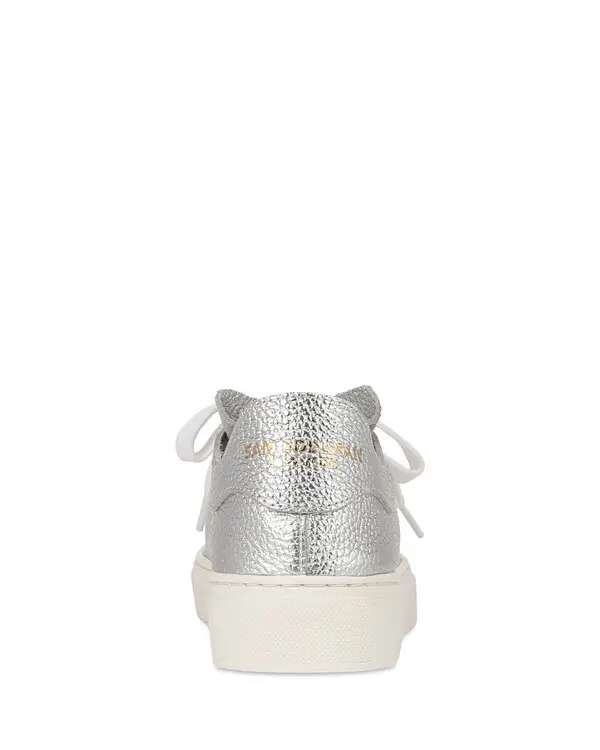 Sam Edelman Poppy Lace Up Sneakers - Silver Leather